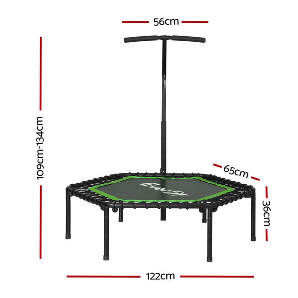 Everfit 48inch Hexagon Fitness Trampoline Rebounder Adjustable Handrai